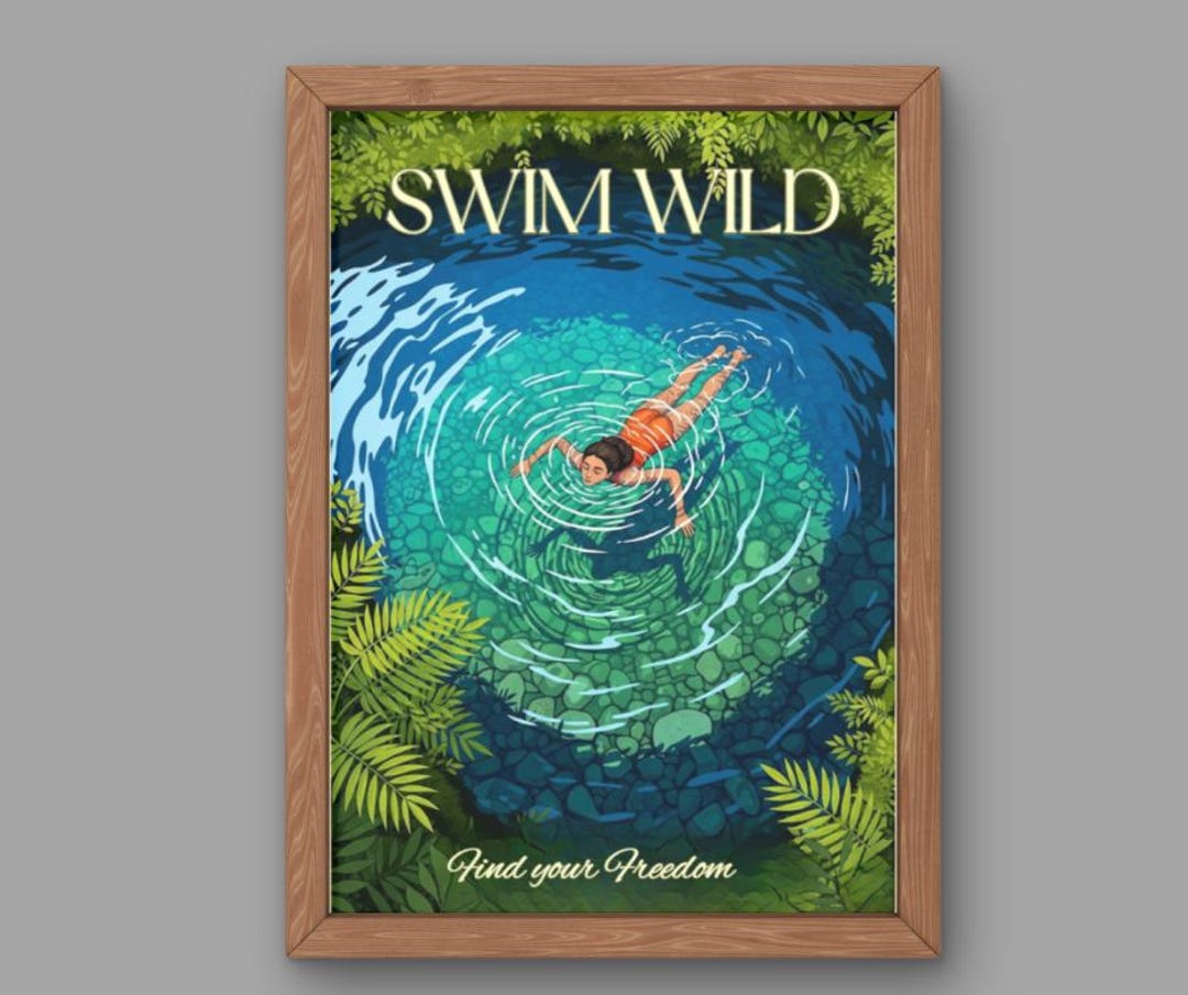 SWIM WILD – Find Your Freedom | Swimmer Art Digital Download - Etsy