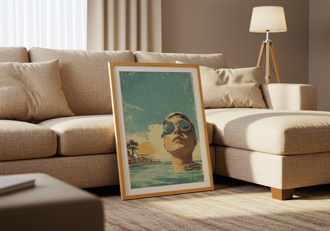 Vintage Swimming Pool Poster - Retro Summer Travel Wall Art - Etsy