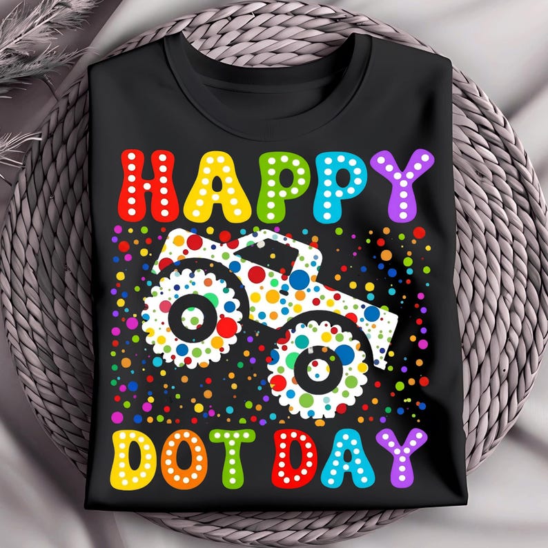 Happy Dot Day Monster Truck Png SVG, Polka Dotted Boys Kids, Rainbow ...