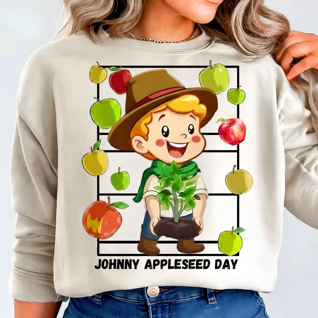 Johnny Appleseed Day PNG SVG | Teacher Apple Celebration Clipart ...
