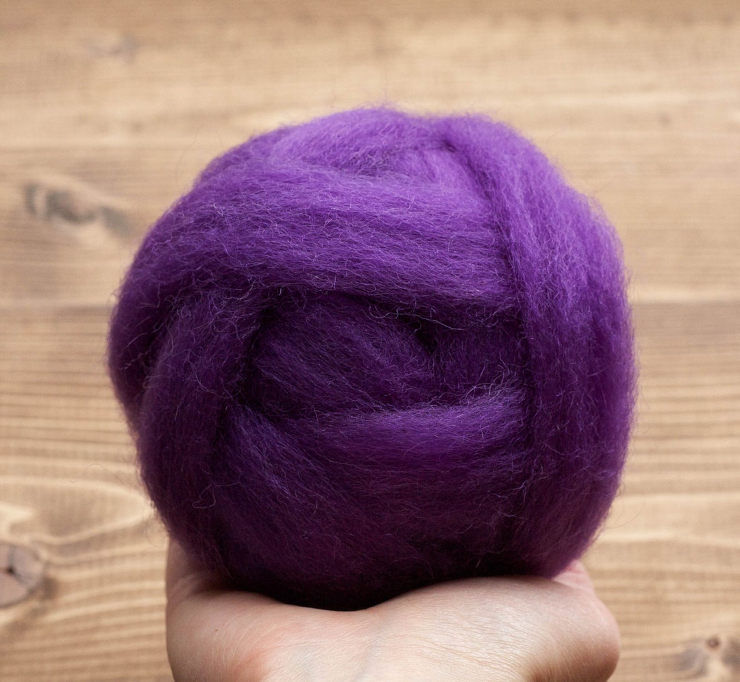 Wild Violet Wool Roving: Dark Purple Felting Fiber (1 Oz) - Etsy