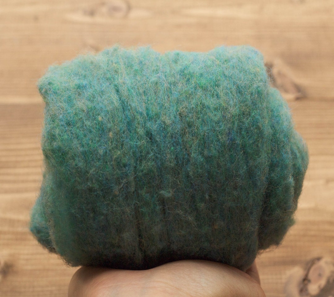 Blue Spruce Carded Wool Batt for Needle Felting, Wet Felting, Spinning ...