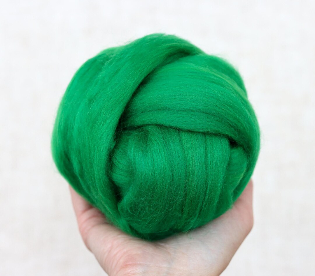 Clover Green - Merino Wool Roving for Needle Felting, Wet Felting ...