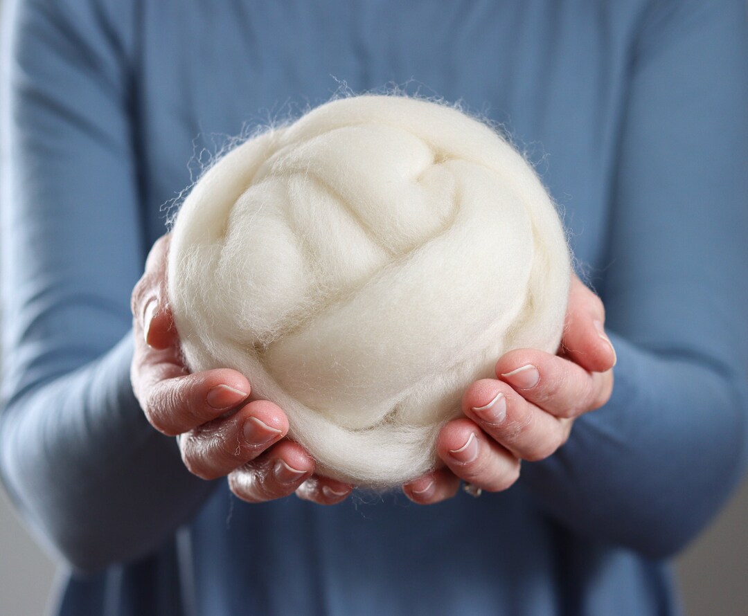 Polar Bear Merino Wool Roving for Needle Felting, Wet Felting, Spinning ...