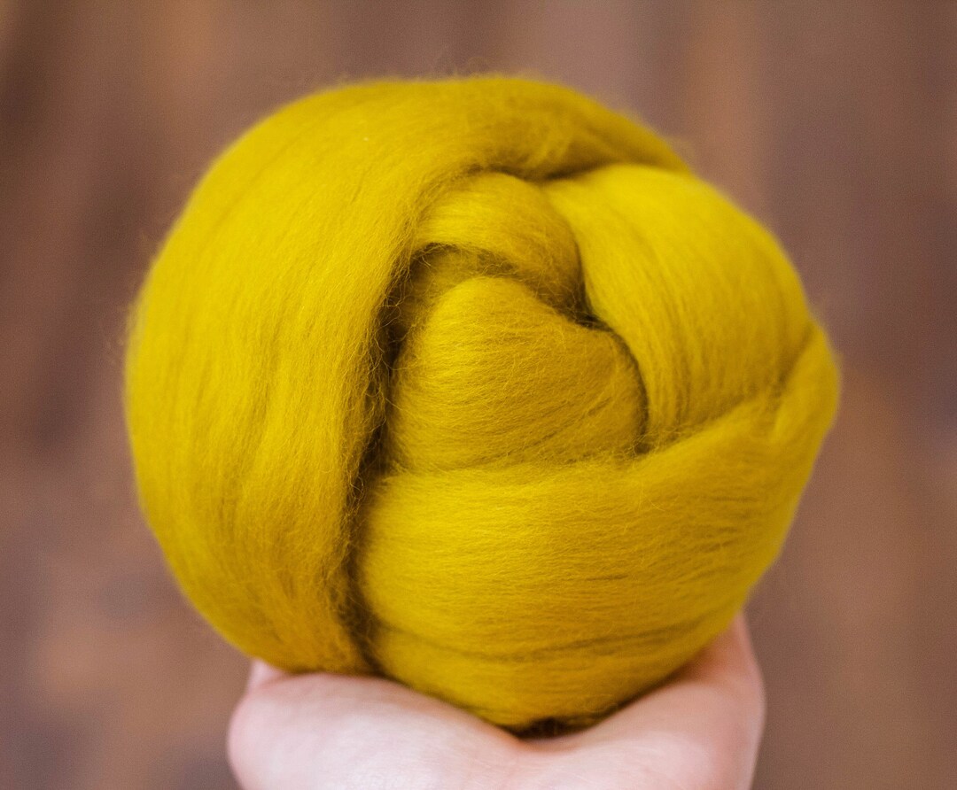 Goldenrod Merino Wool Roving: Needle Felting and Wet Felting Fiber (1 ...