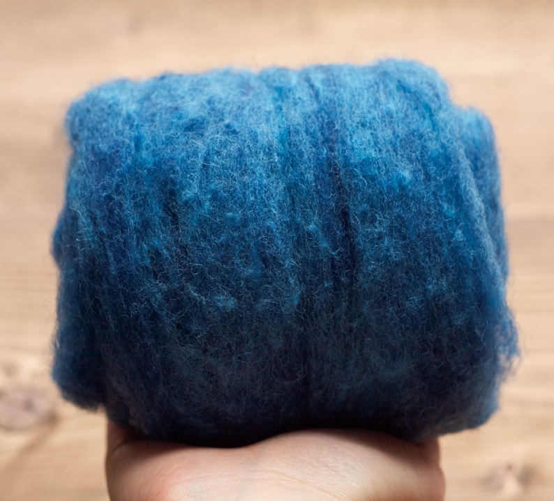 Indigo Bunting Blue Wool Batting: Needle Felting & Spinning Fiber (1 Oz ...