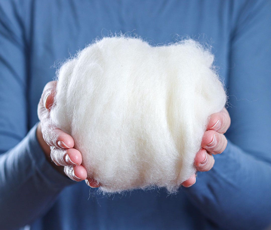 White - Corriedale Wool Batting for Needle Felting, Wet Felting ...
