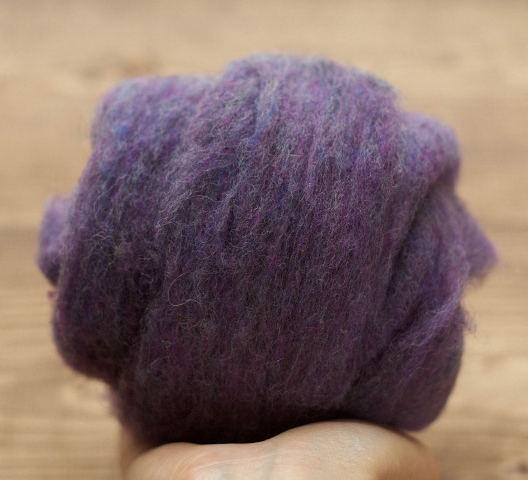 Delphinium Purple - Carded Wool Batt for Needle Felting, Wet Felting ...