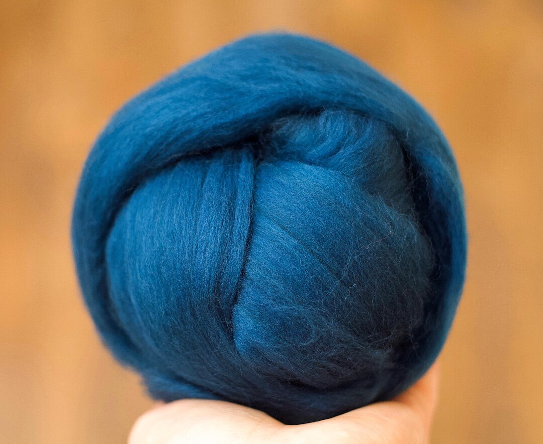 Indigo Blue - Merino Wool Roving for Needle Felting, Wet Felting ...