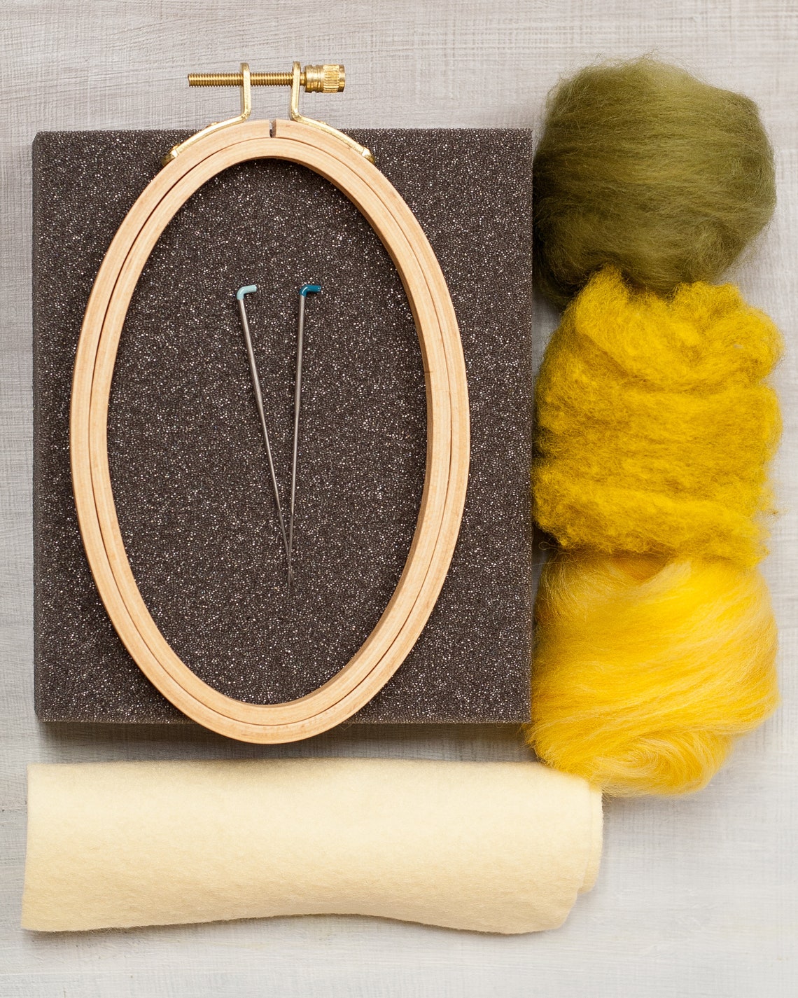 Needle Felting Kit - Goldenrod Wall Hanging - Beginner Craft Kit - Fall ...