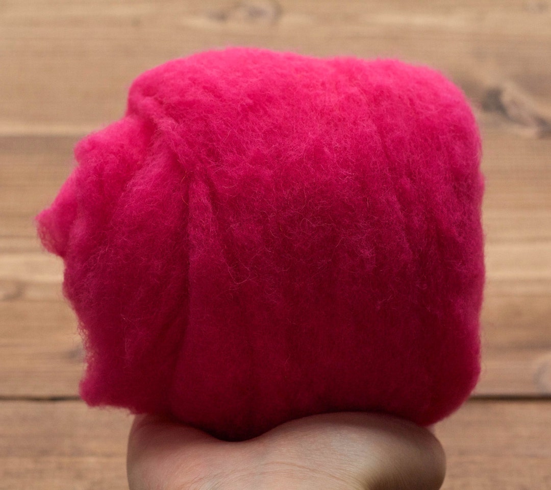 Needle Felting Wool in Snapdragon, Hot Pink, Neon Pink, Wool Batting ...