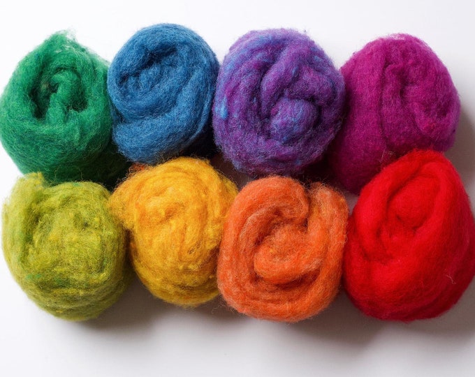 Needle Felting Wool Batting Assortment Fiber Sampler Classic - Etsy