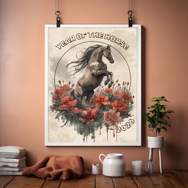 2026 Year of the Horse Print | Lunar New Year | Chinese Zodiac Decor ...