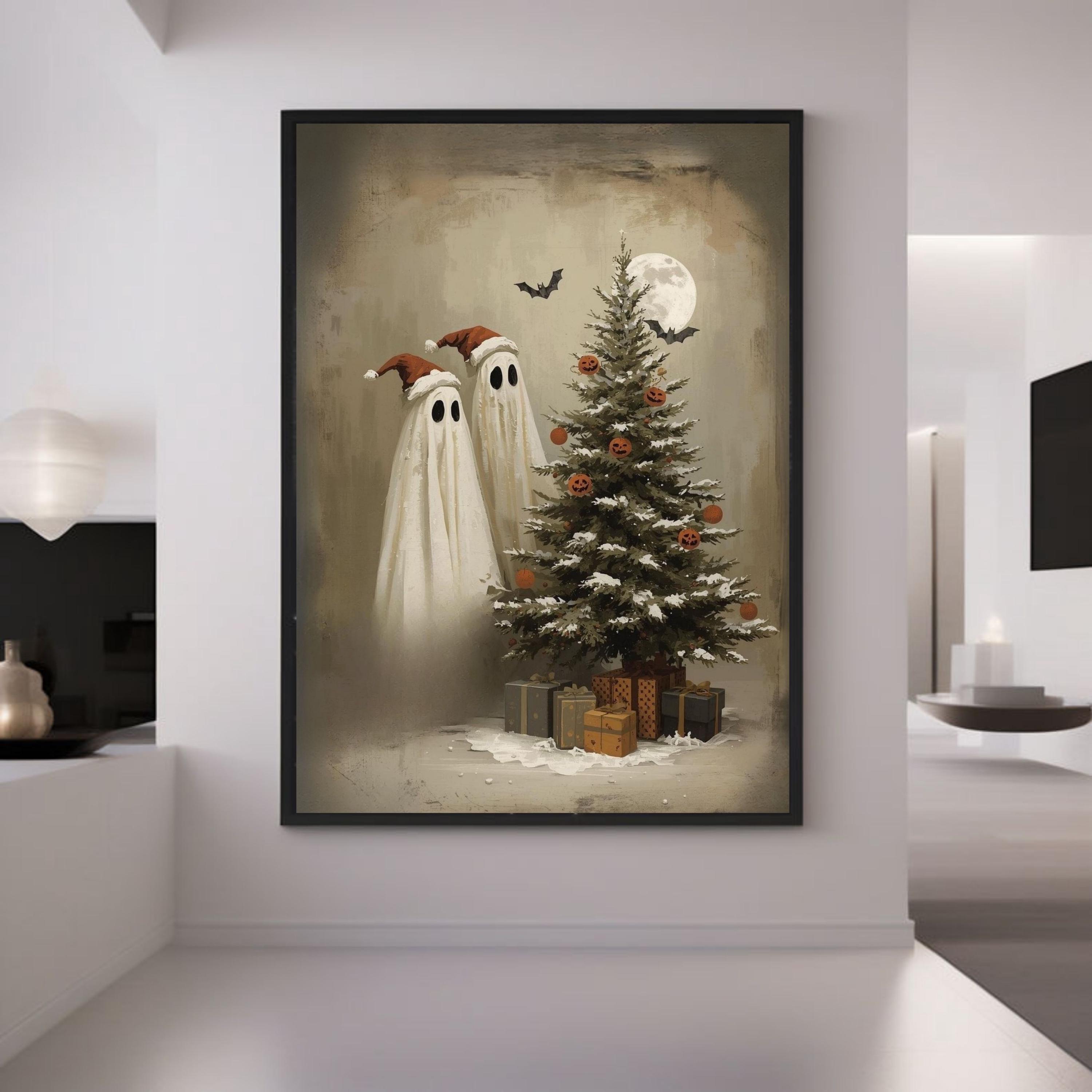 Haunted Christmas Tree | Gothic Ghost Holiday Wall Art | Digital ...