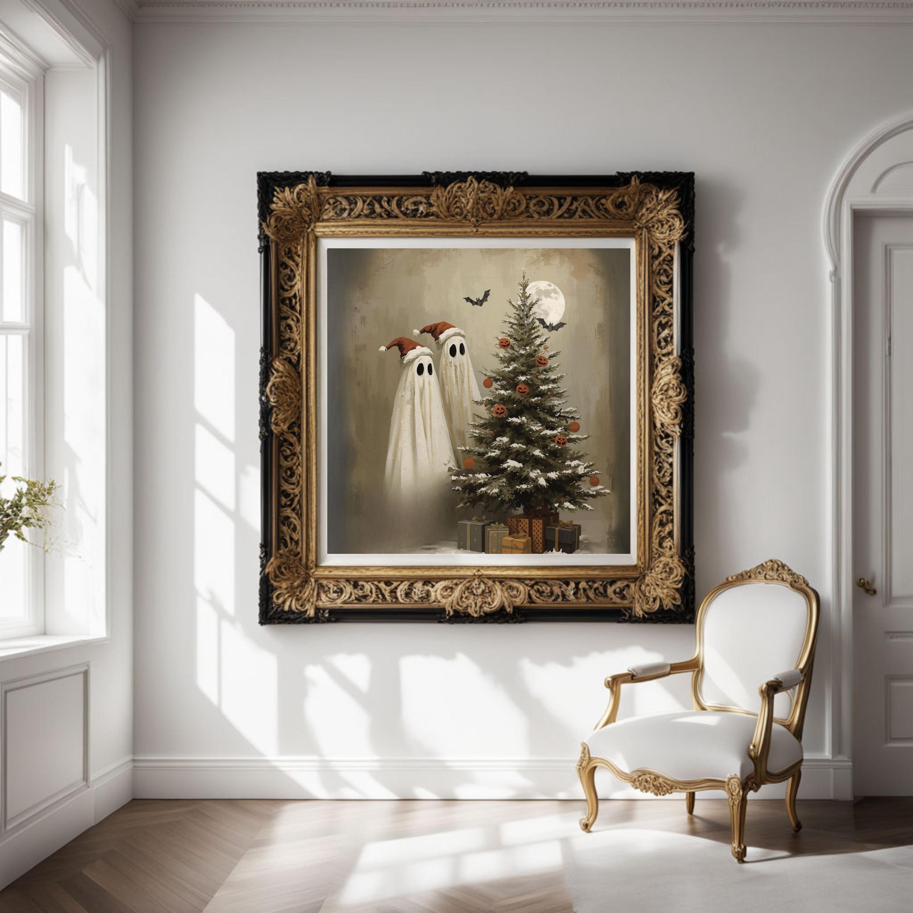 Haunted Christmas Tree | Gothic Ghost Holiday Wall Art | Digital ...