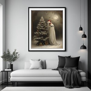 Gothic Christmas Ghost Print: Spooky Holiday Wall Art (digital Download ...