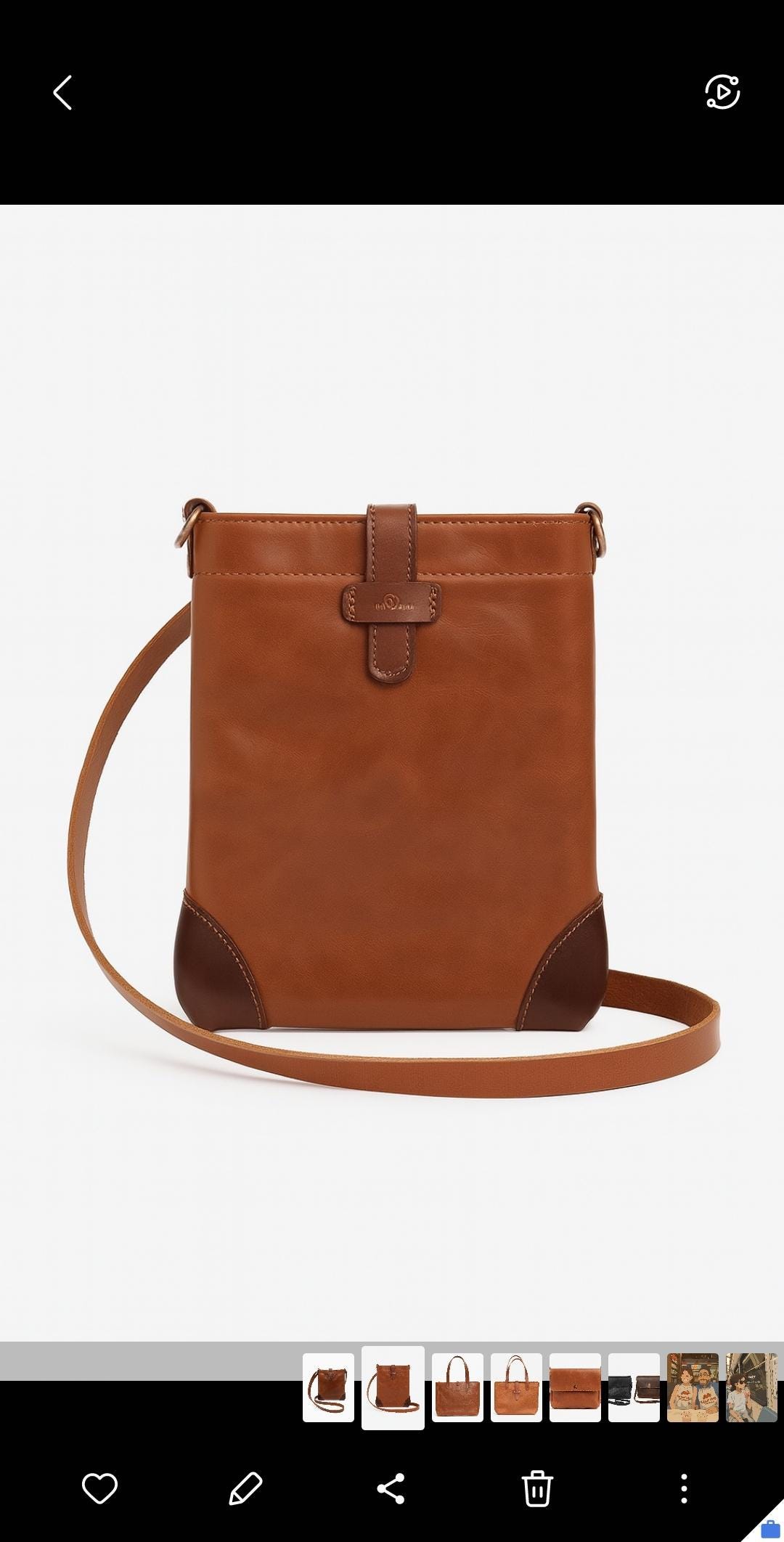 Two Tone Slim Leather Crossbody Handbag - Etsy