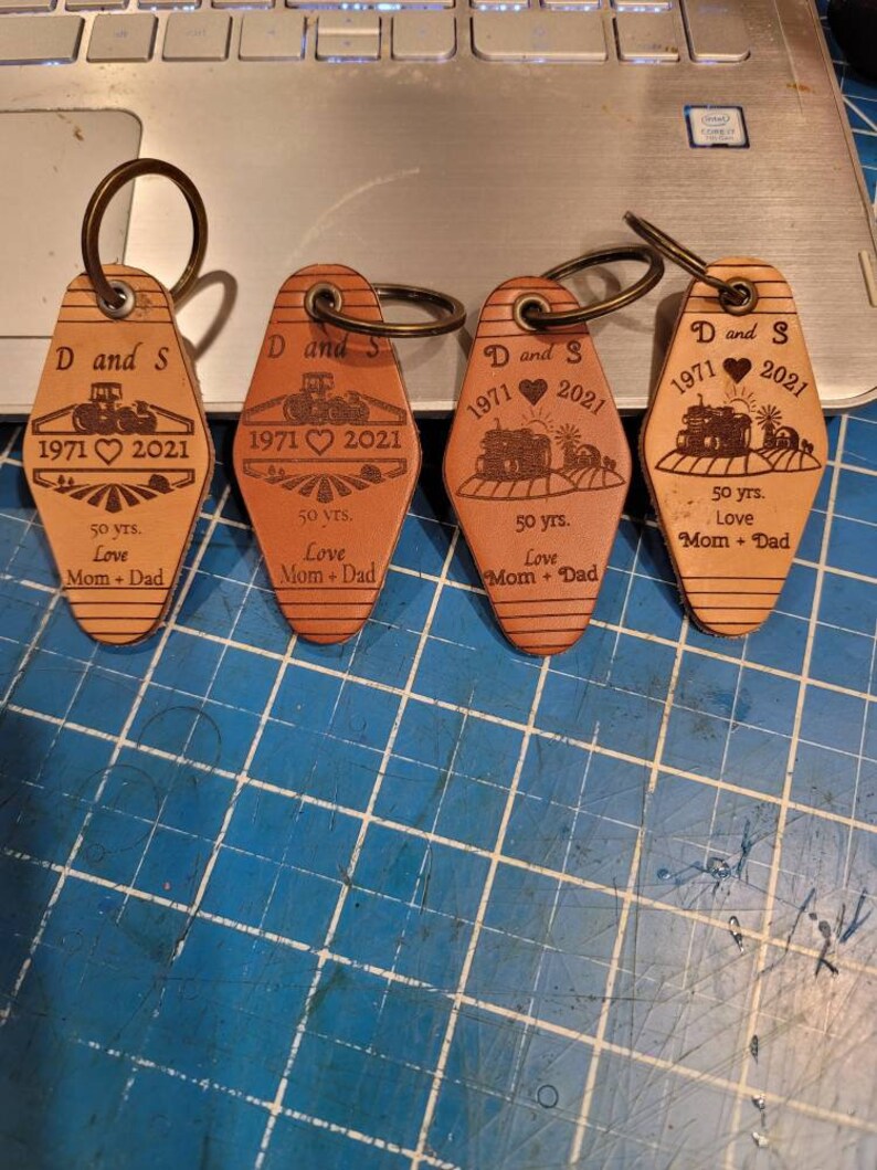 Vintage Style Custom Leather Keychains. - Etsy