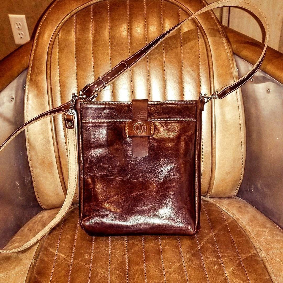 Slim Leather Crossbody Handbag - Etsy