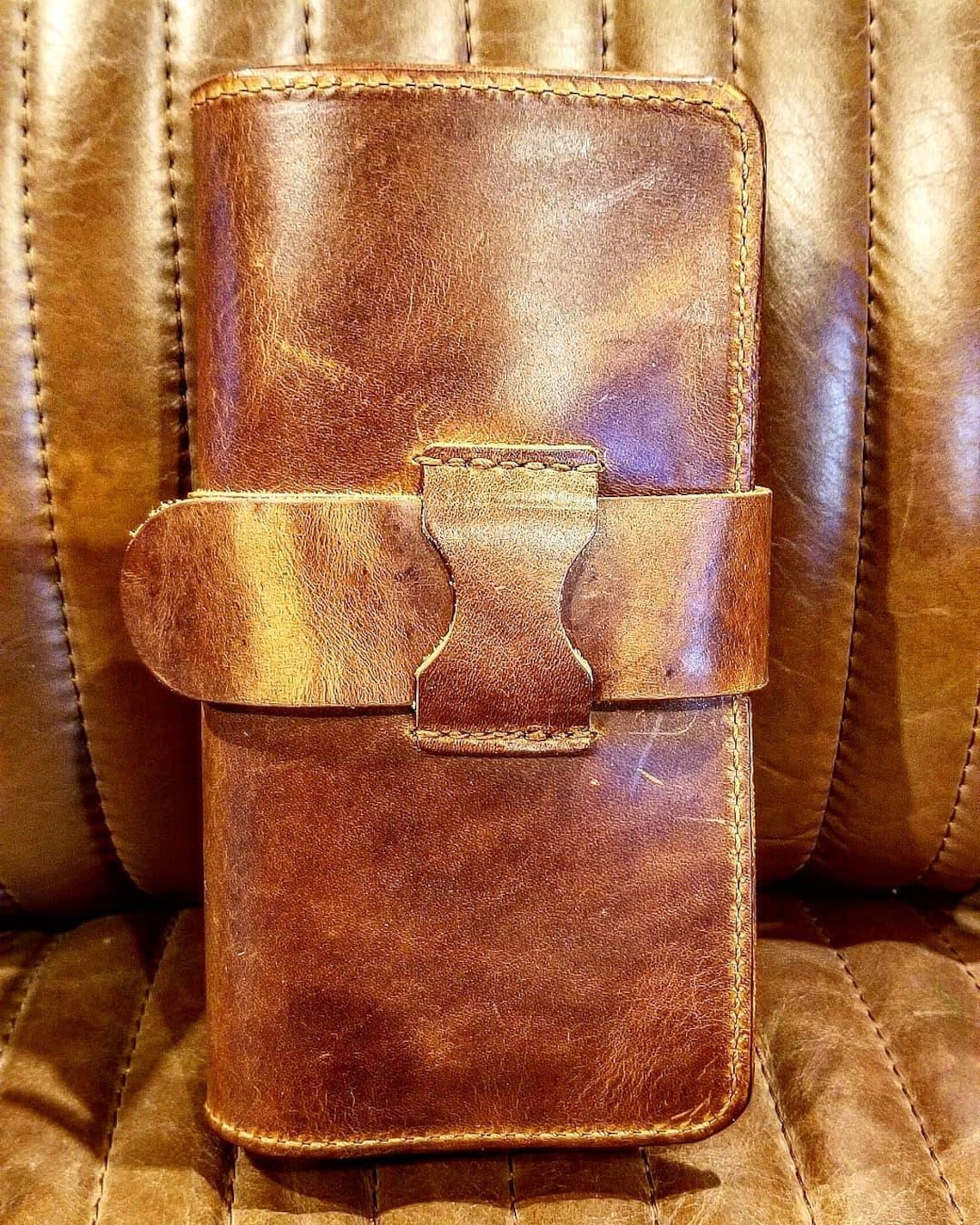 3 Pocket Full Grain Leather Cigar Wallet With Leather Strap | Etsy