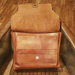 The Madeleine: Leather Notebook Messenger - Etsy
