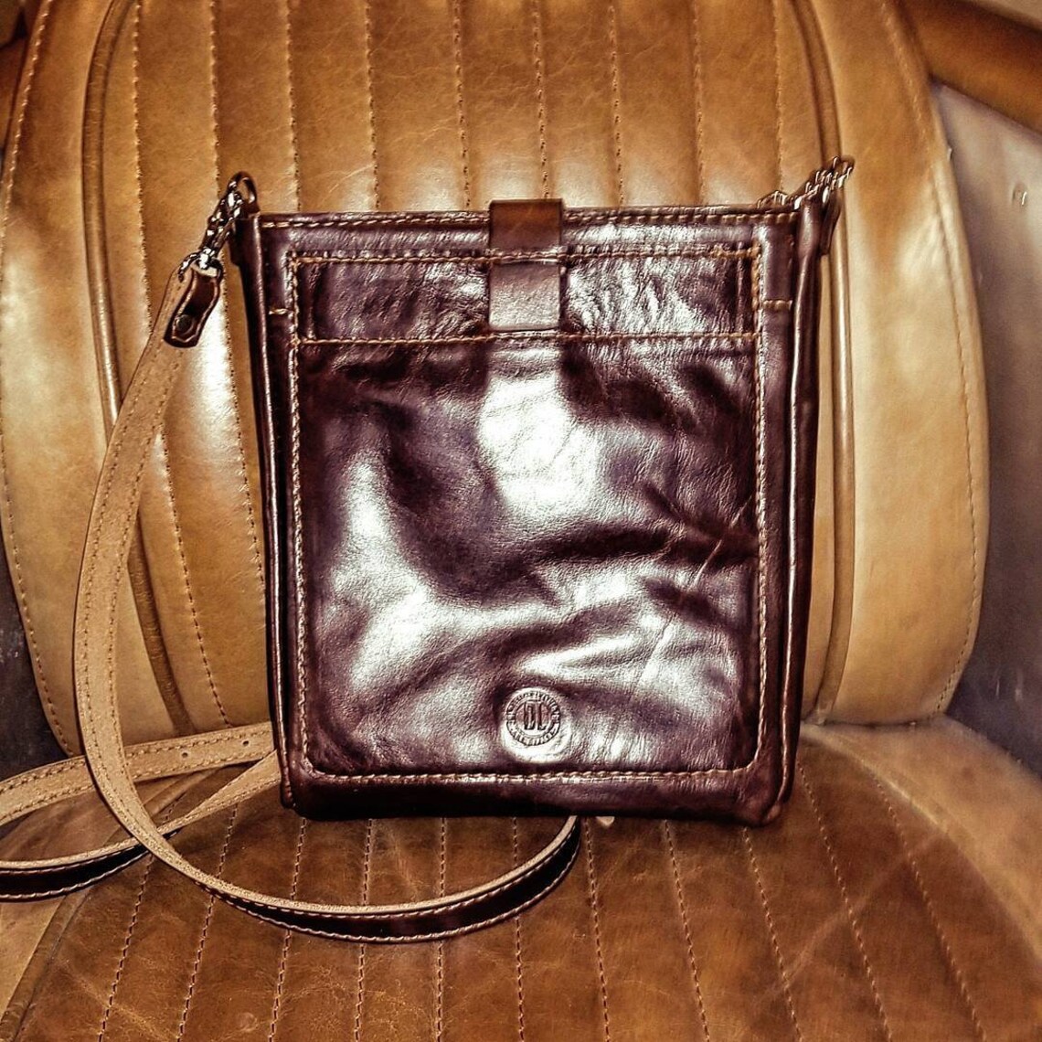 Slim Leather Crossbody Handbag - Etsy