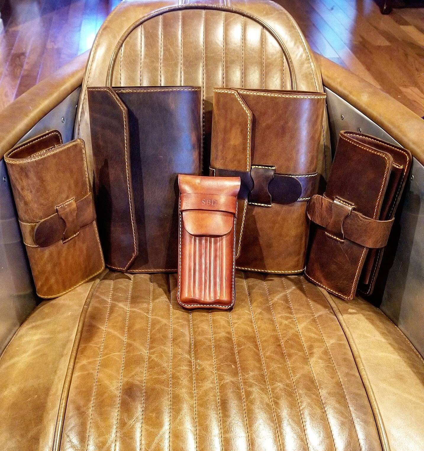 3 Pocket Full Grain Leather Cigar Wallet With Leather Strap - Etsy