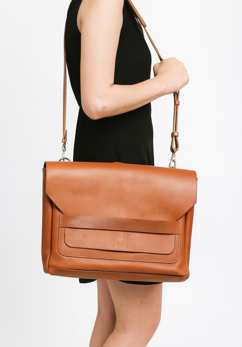 The Madeleine: Leather Notebook Messenger - Etsy