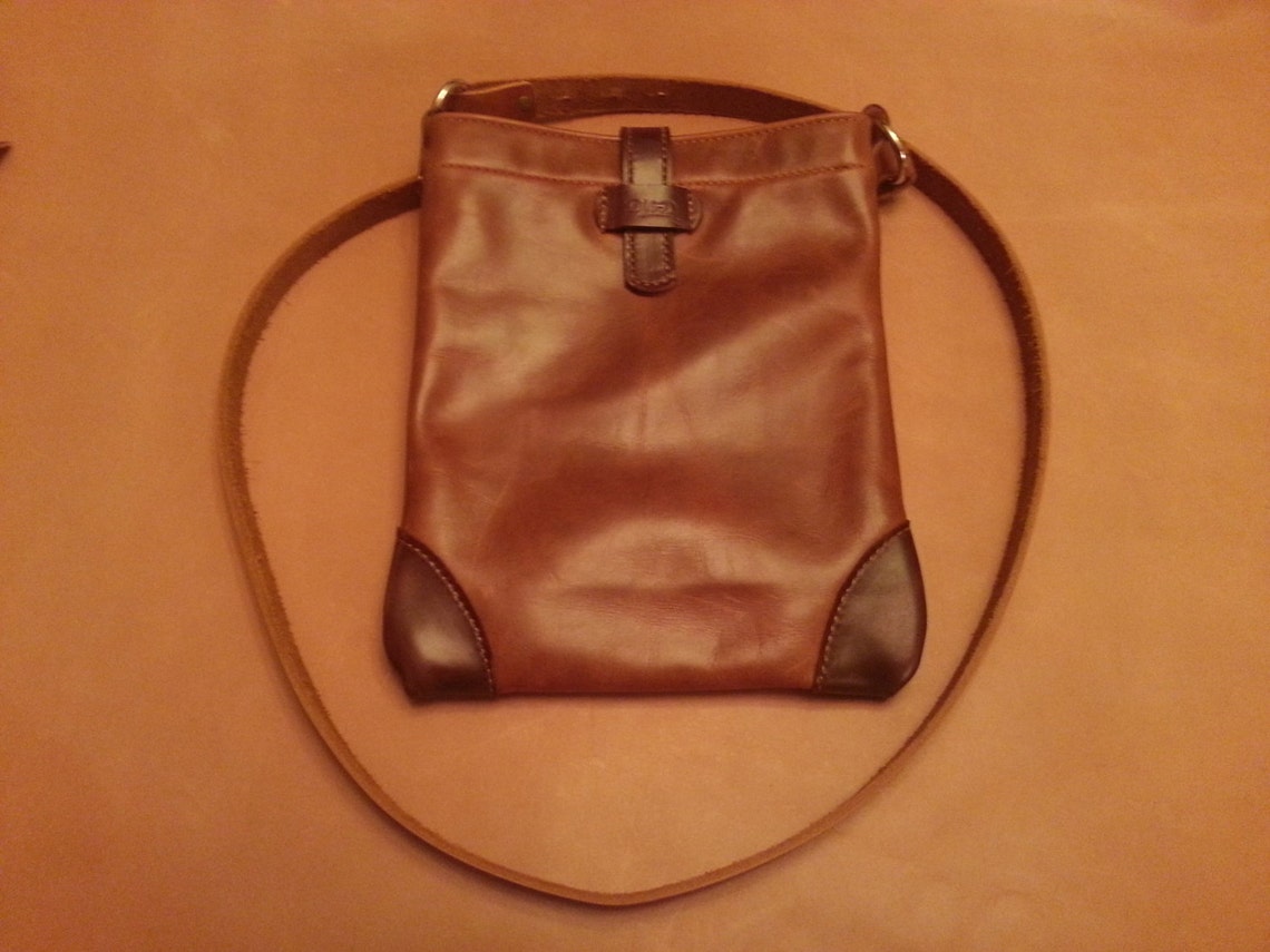 Two Tone Slim Leather Crossbody Handbag - Etsy