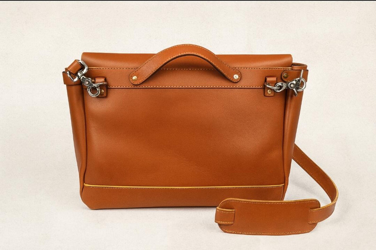 The Madeleine: Leather Notebook Messenger - Etsy