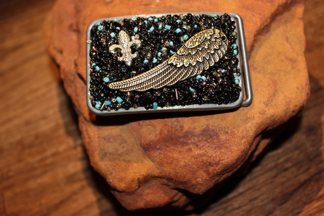 Handmade Beaded Belt Buckle With Vintage Embellishments. - Etsy