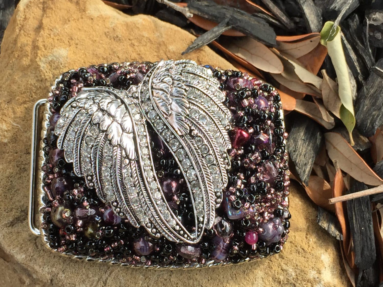 Vintage Crystal Wing Belt Buckle - Etsy