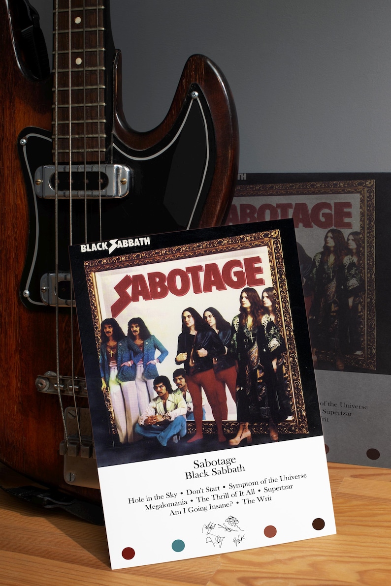Black Sabbath Sabotage Album Poster: Music Wall Art (4 Colors, Digital ...