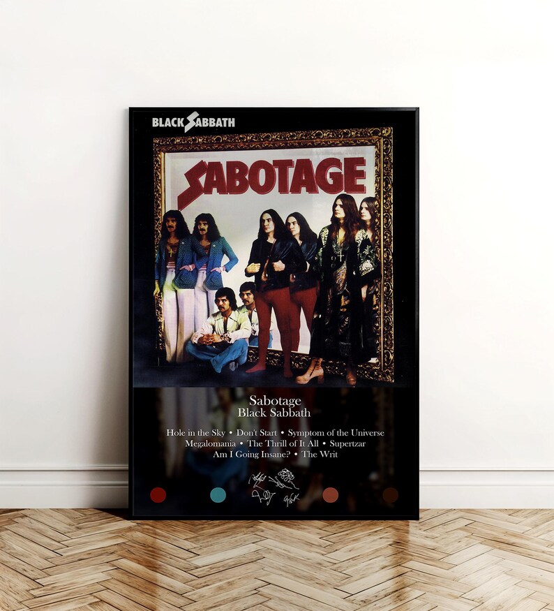 Black Sabbath Sabotage Album Poster: Music Wall Art (4 Colors, Digital ...