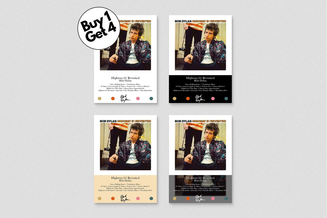 Bob Dylan 'highway 61 Revisited' Album Art Poster (digital Download) - Etsy
