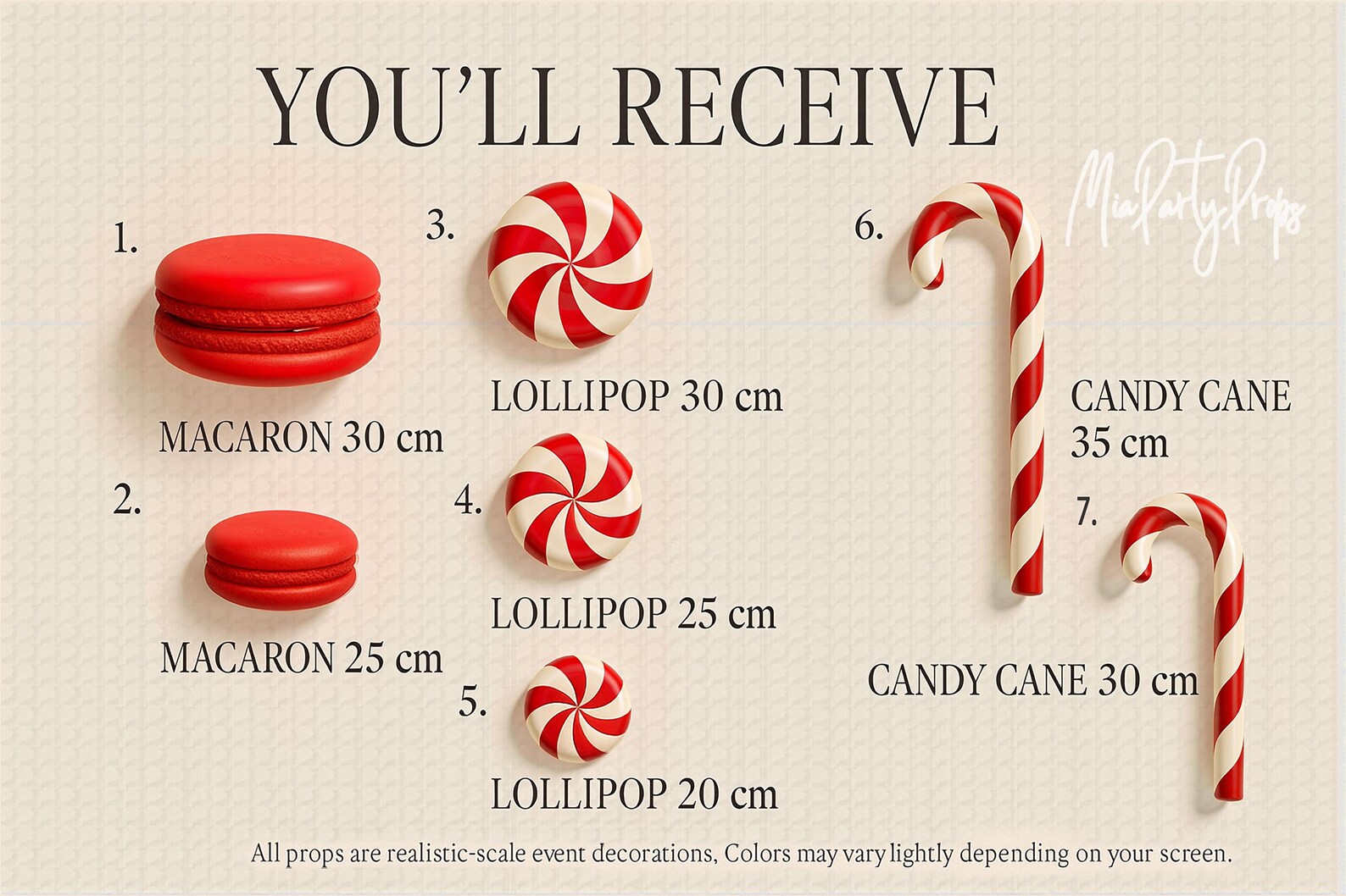 Red Christmas Candy Prop Set: Handmade Holiday Display - Etsy