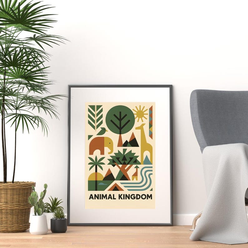 Disney World Poster Set – Bauhaus Style Wall Art – Magic Kingdom, EPCOT ...
