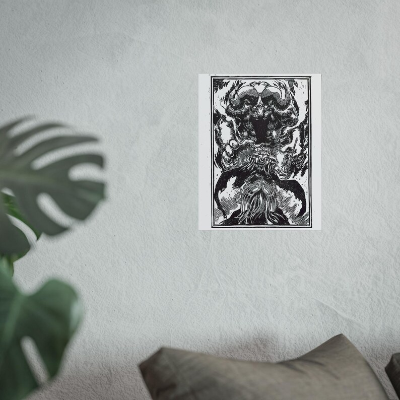 Berserk Manga, Poster Print Linocut Style, Zodd Vs. Skull Knight - Etsy