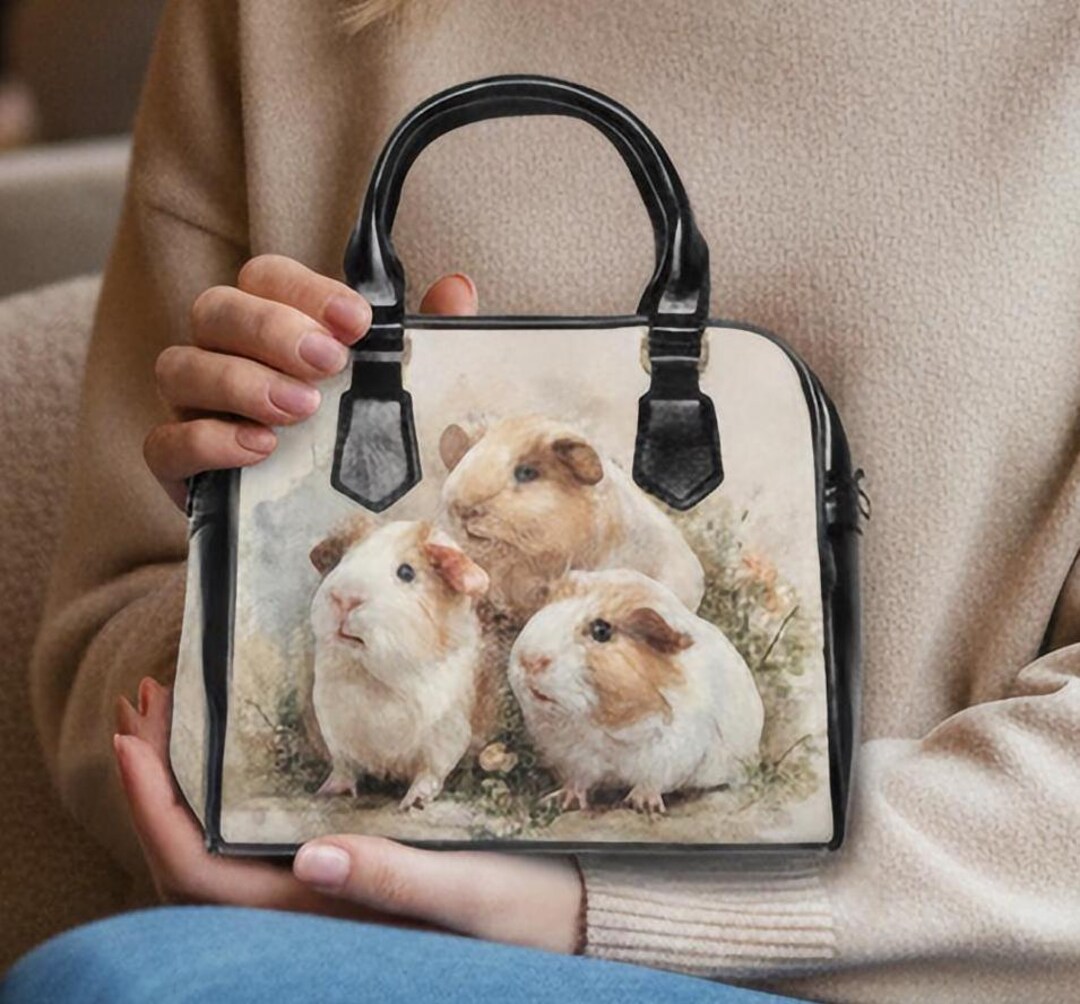 Guinea Pig Pocketbook – Watercolor Animal Lover Faux Leather Bag - Etsy