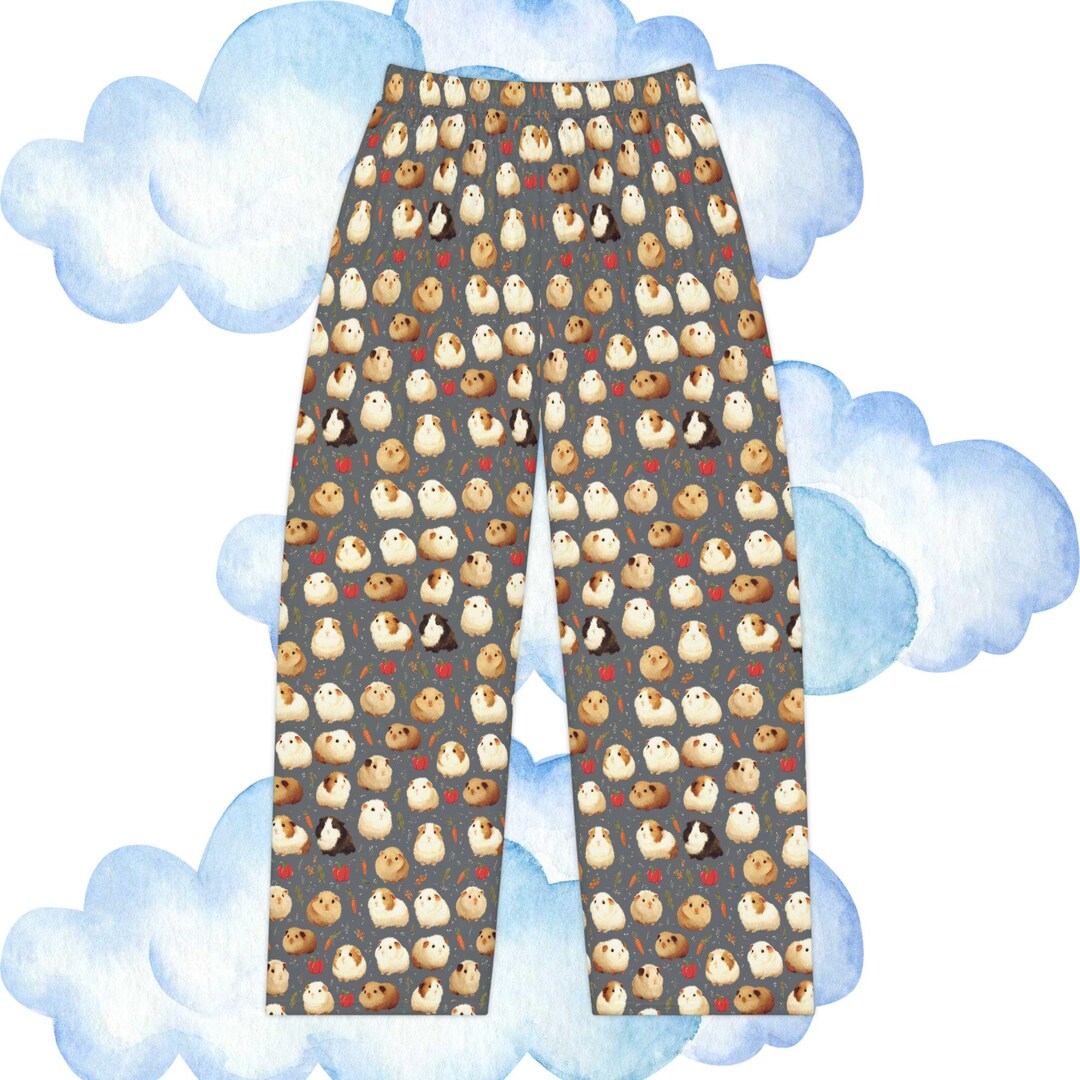 Guinea Pig Pajama Pants - Animal Sleep Pjs - Gray Lounge Pajamas - Etsy