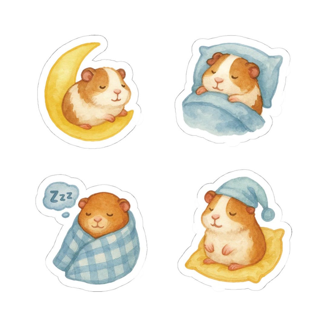 Guinea Pig Bedtime Sticker Set: Cozy Animal Lover Gift - Etsy