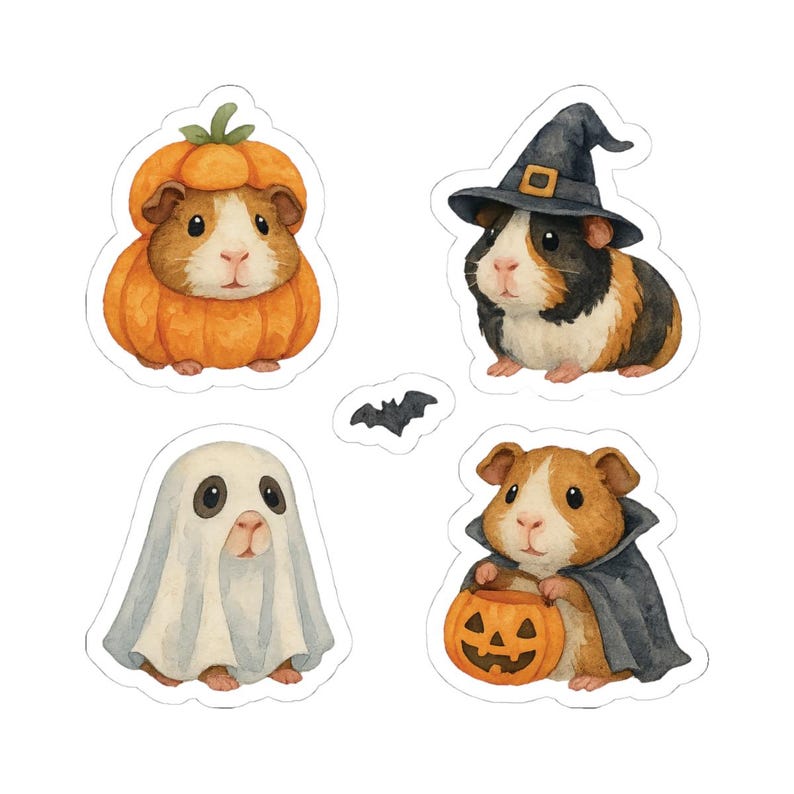 Guinea Pig Halloween Costume Sticker Set - Cute Piggy Vinyl Decals ...