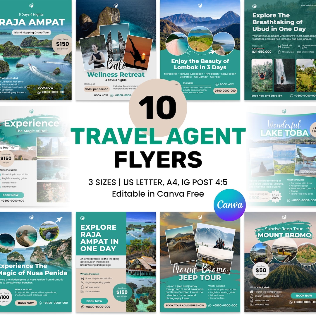 Travel Agent Flyer Templates | Tour Package | Social Media Posts ...
