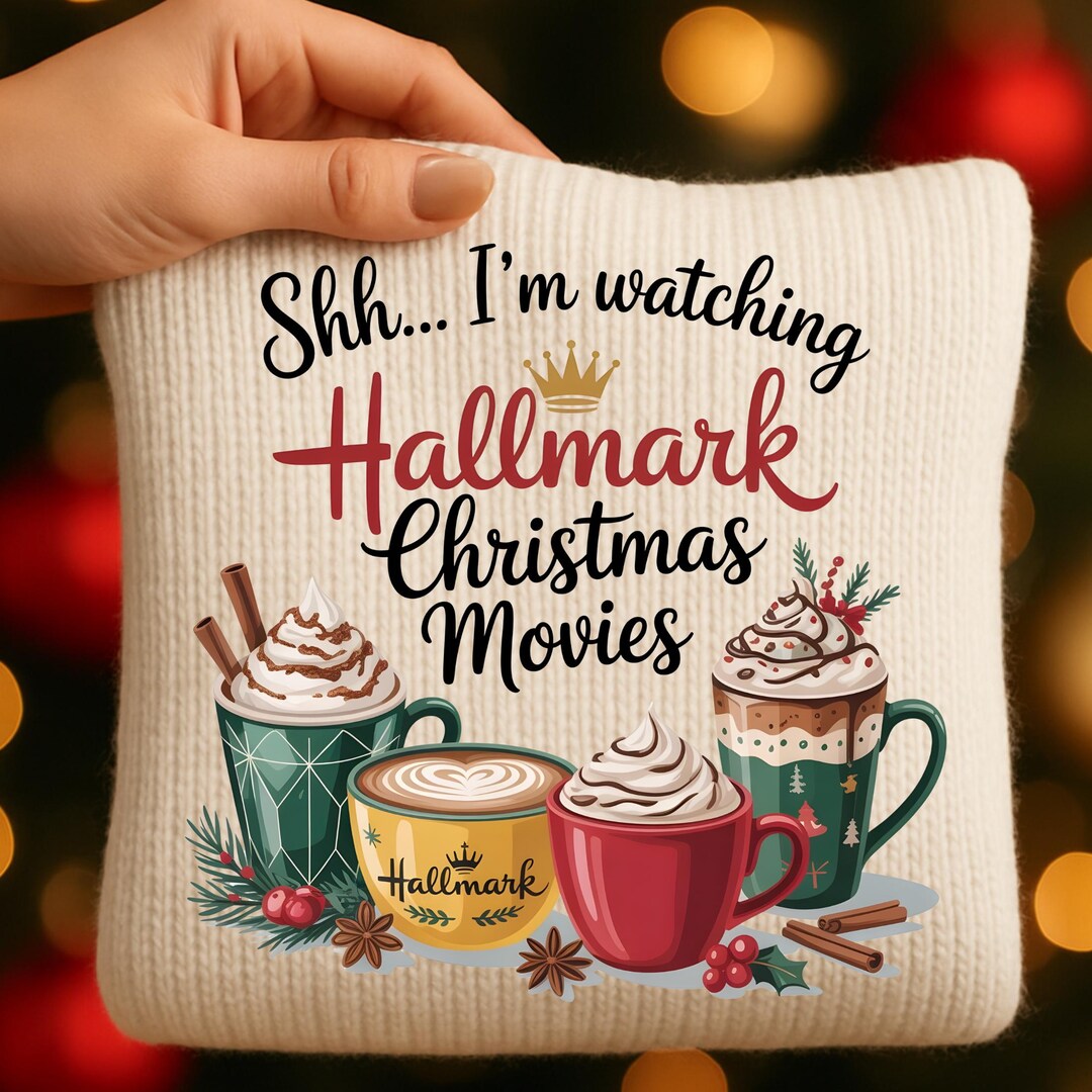 Shh I'm Watching Hallmark Christmas Movies PNG – Cozy Christmas Coffee ...