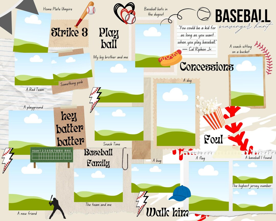 Travel Ball Sibling Photo Scavenger Hunt – Printable & Canva Photo ...