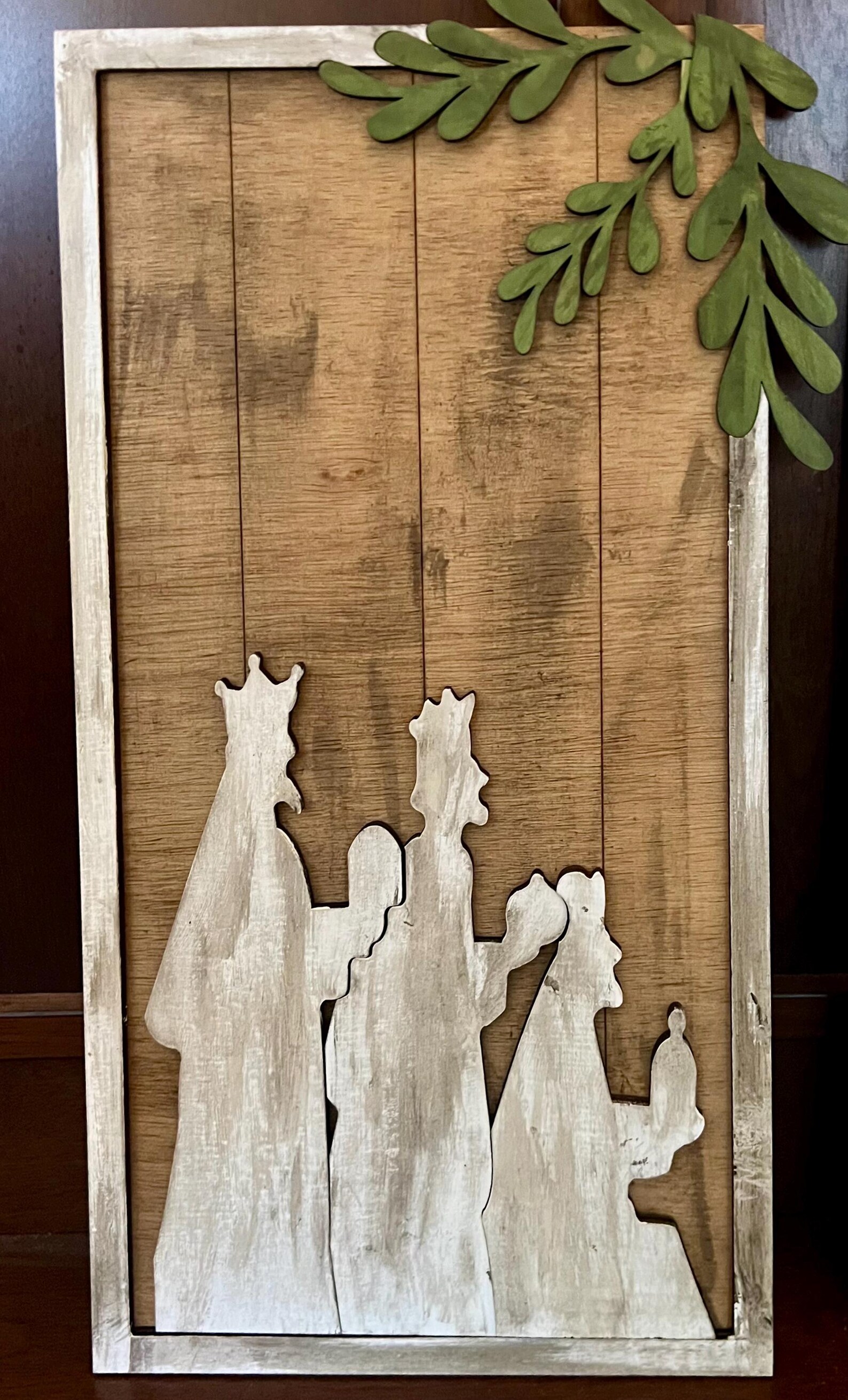 3 Piece Framed Wood Nativity - Etsy