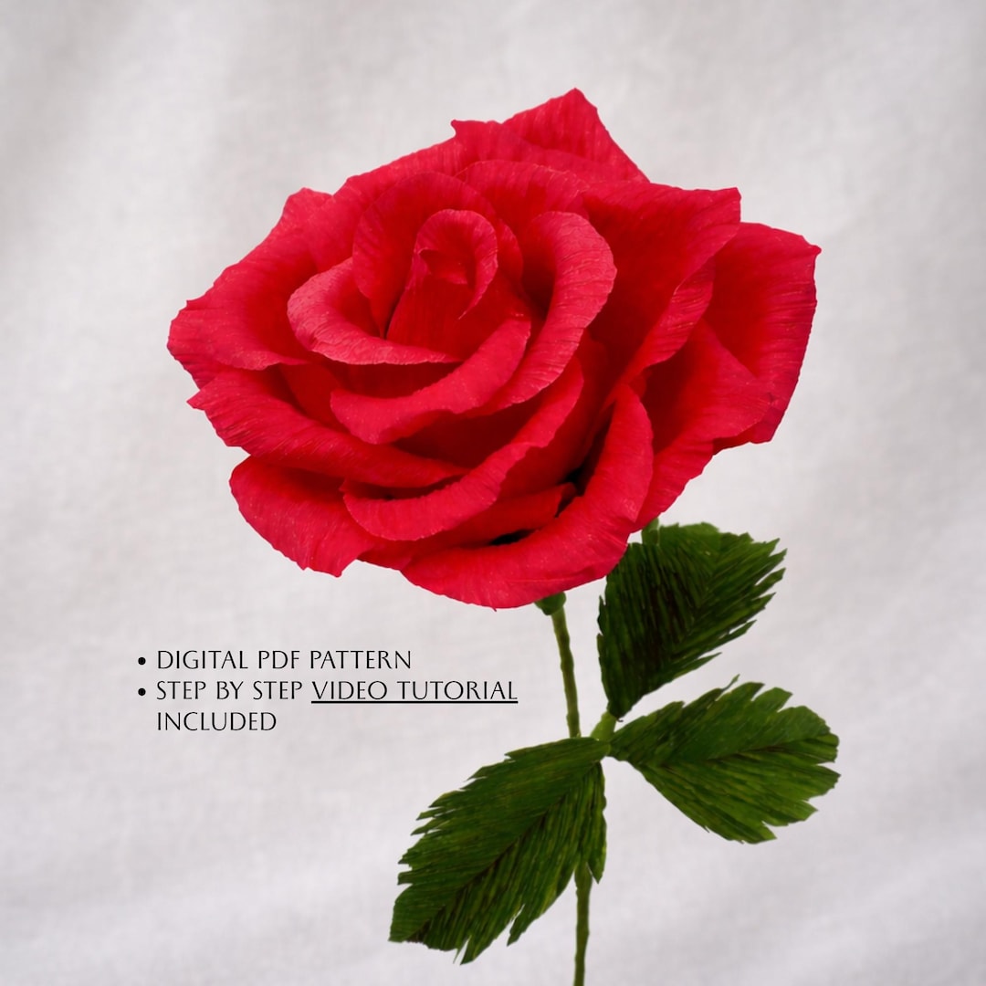 Beginner Crepe Paper Rose Tutorial – PDF Templates + Step by Step Video ...
