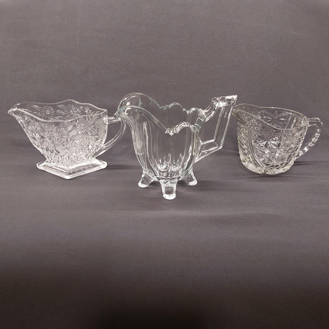 Antique & Vintage Creamer Collection, Set of 3 (indiana Glass and ...