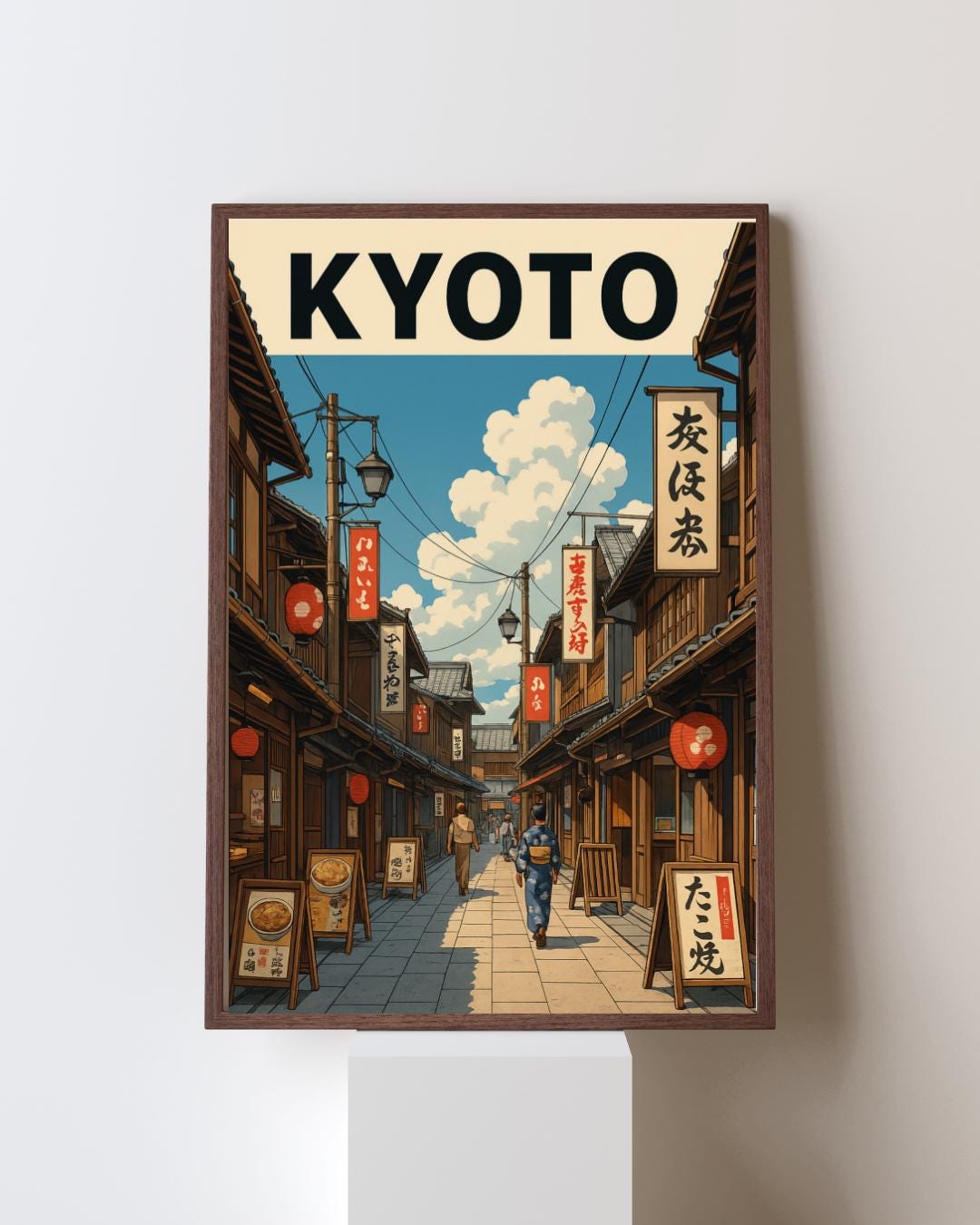 Vintage Kyoto Travel Poster: Japanese Street Scene Art (digital ...