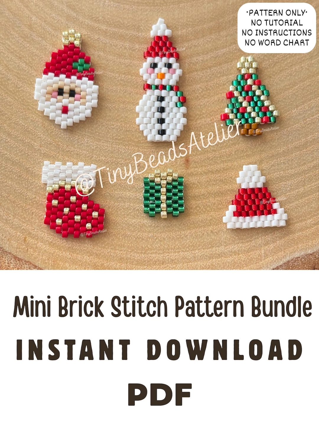 Christmas Beading Pattern Set Digital Download, Mini Figures for ...
